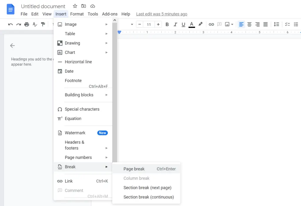 Como Adicionar Uma P gina No Google Docs Pt tab tv